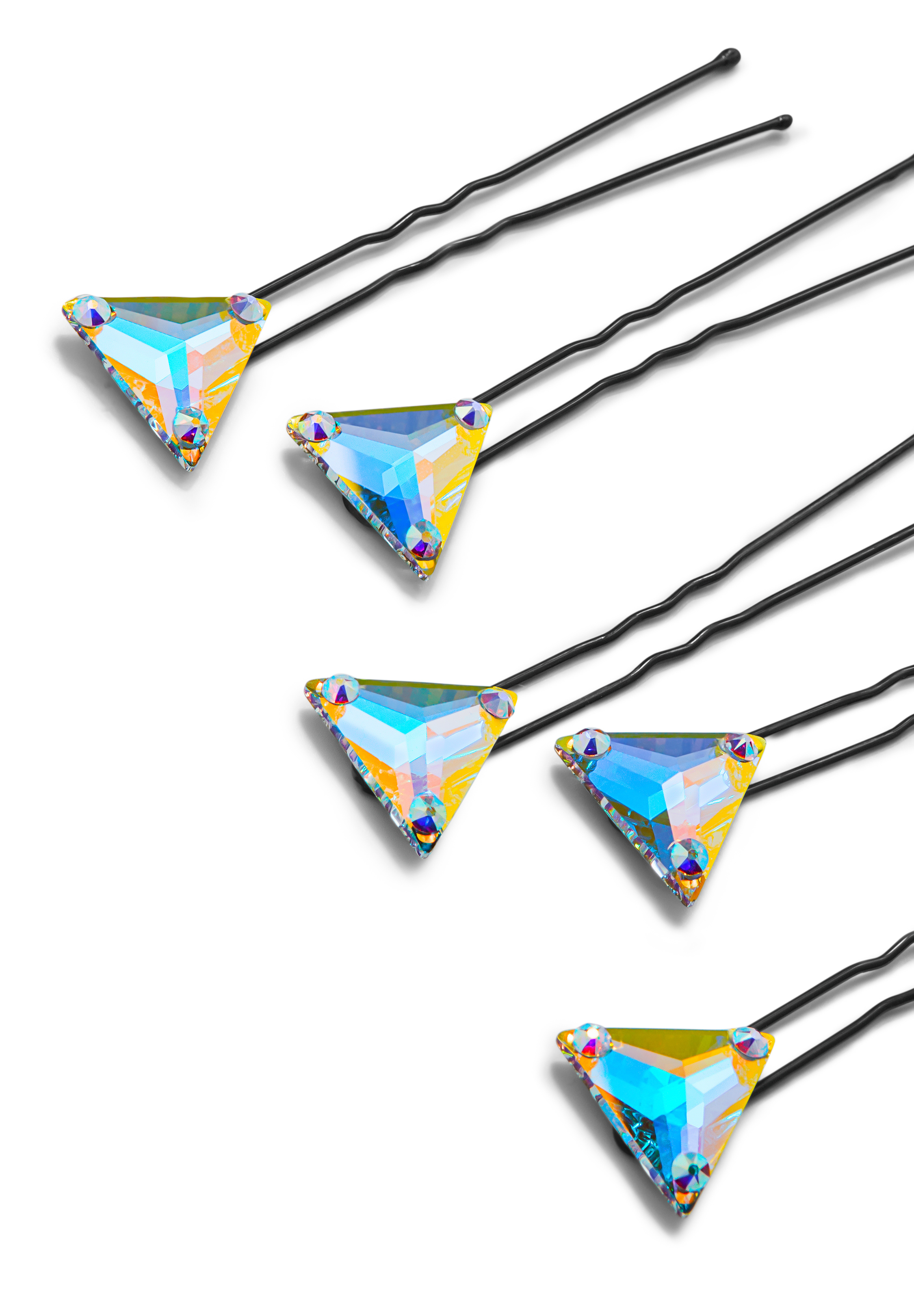 Candra Triangle Crystal Hair Pins PI-357S | Rhinestone Jewelry