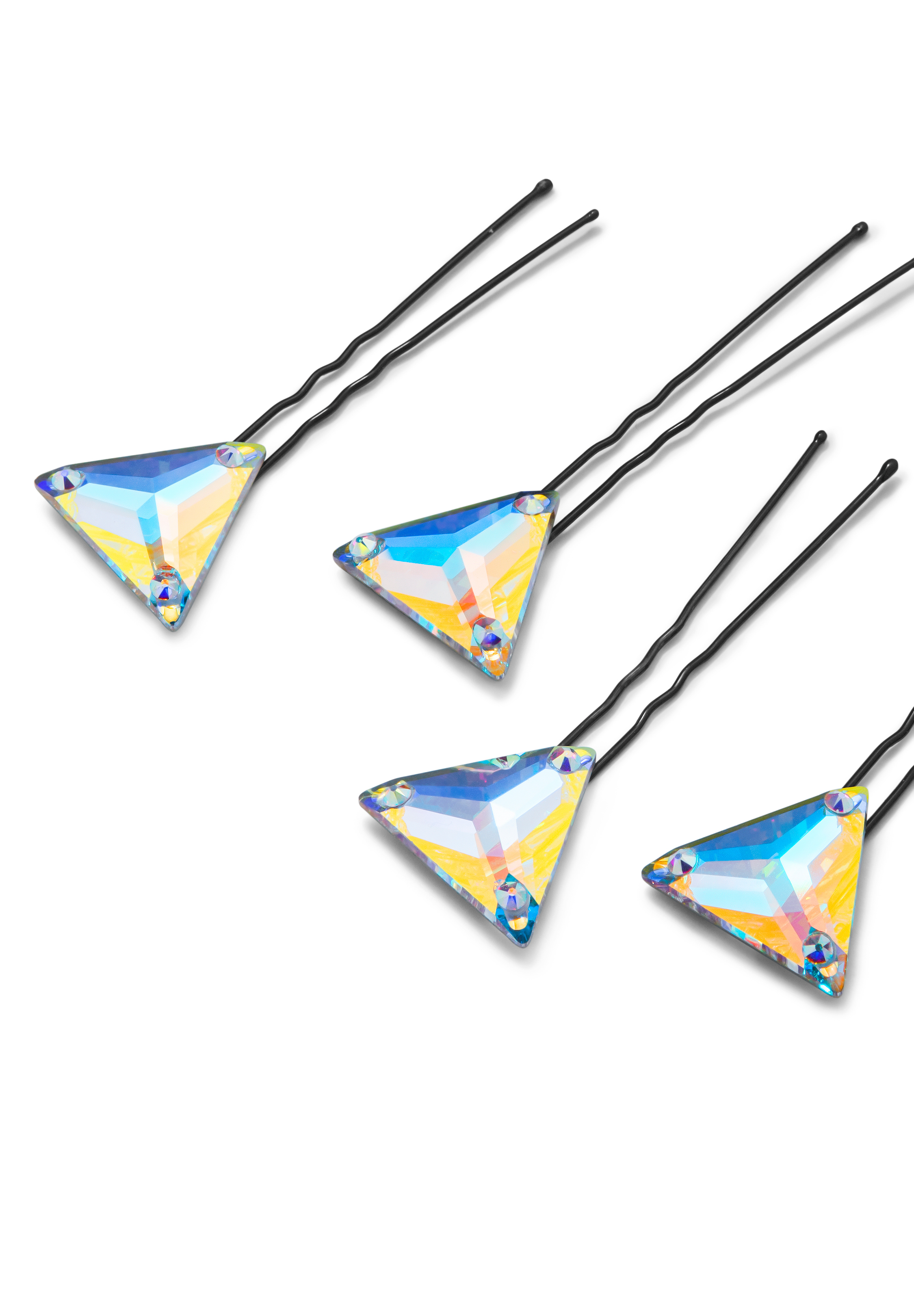 Candra Triangle Crystal Hair Pins PI-358L | Rhinestone Jewelry