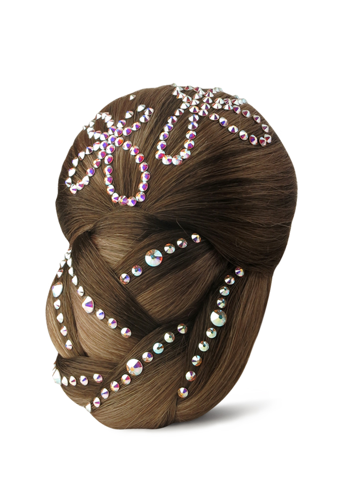 Pherusa Crystal Braided Bun R601 | Rhinestone Jewelry