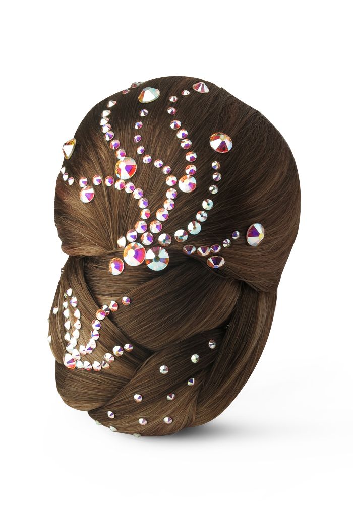 Pherusa Crystal Braided Bun R602 | Rhinestone Jewelry