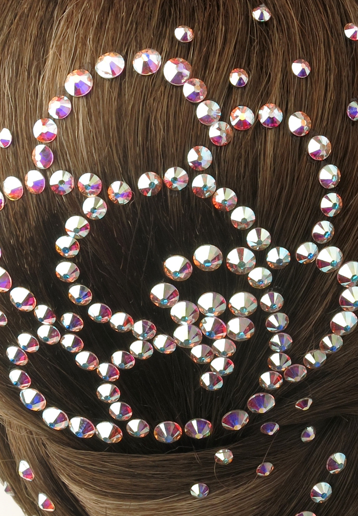 Pherusa Crystal Braided Bun R604 | Rhinestone Jewelry