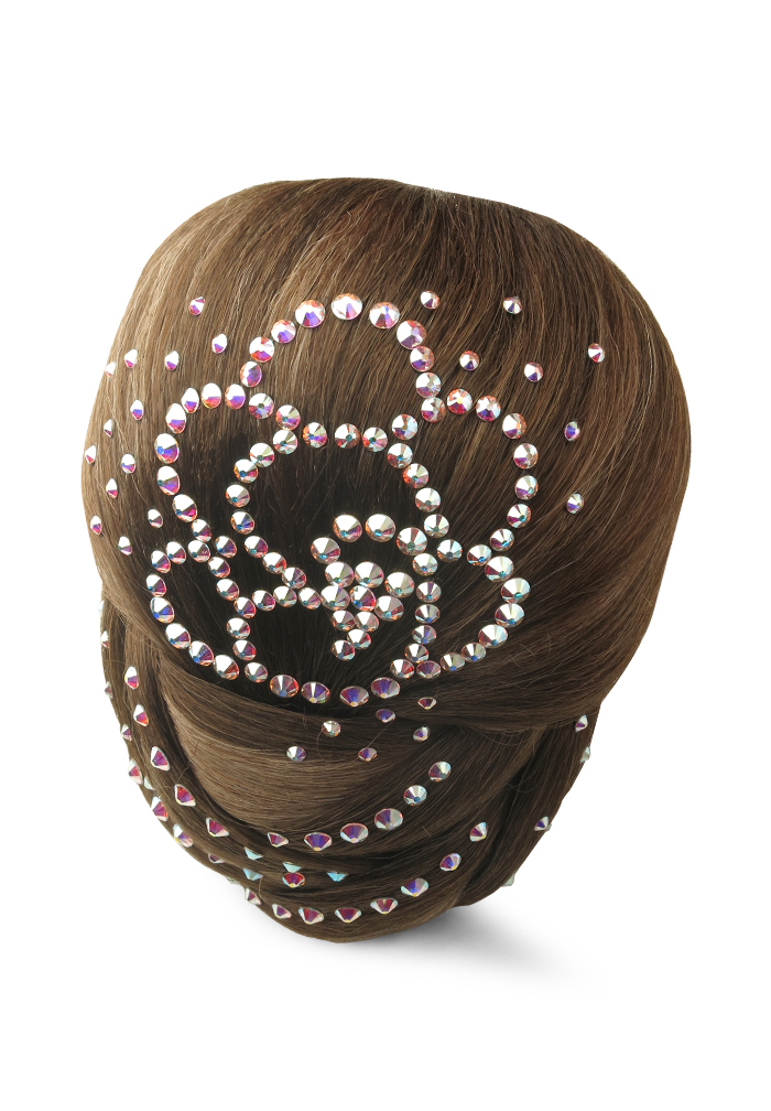 Pherusa Crystal Braided Bun R604 | Rhinestone Jewelry