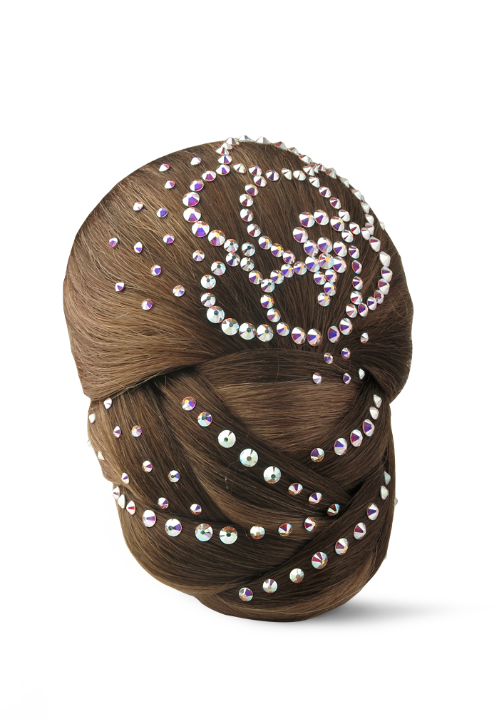 Pherusa Crystal Braided Bun R604 | Rhinestone Jewelry