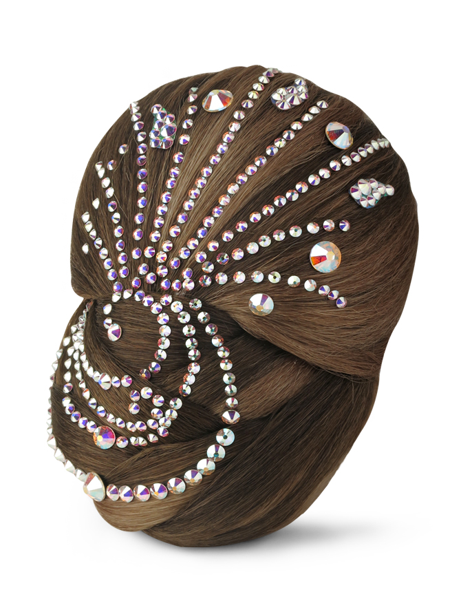 Pherusa Crystal Braided Bun R605 | Rhinestone Jewelry