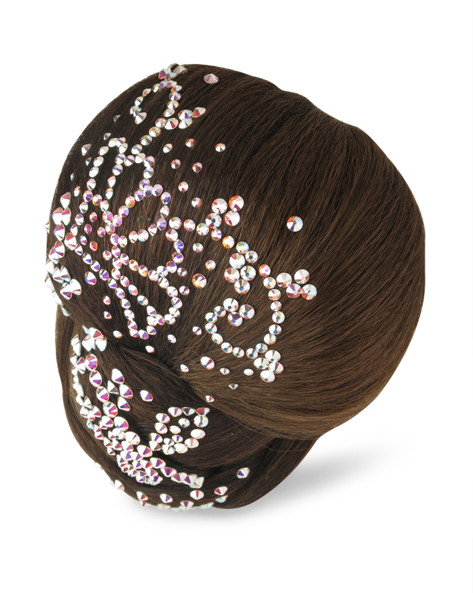 Pherusa Crystal Braided Bun R606 | Rhinestone Jewelry