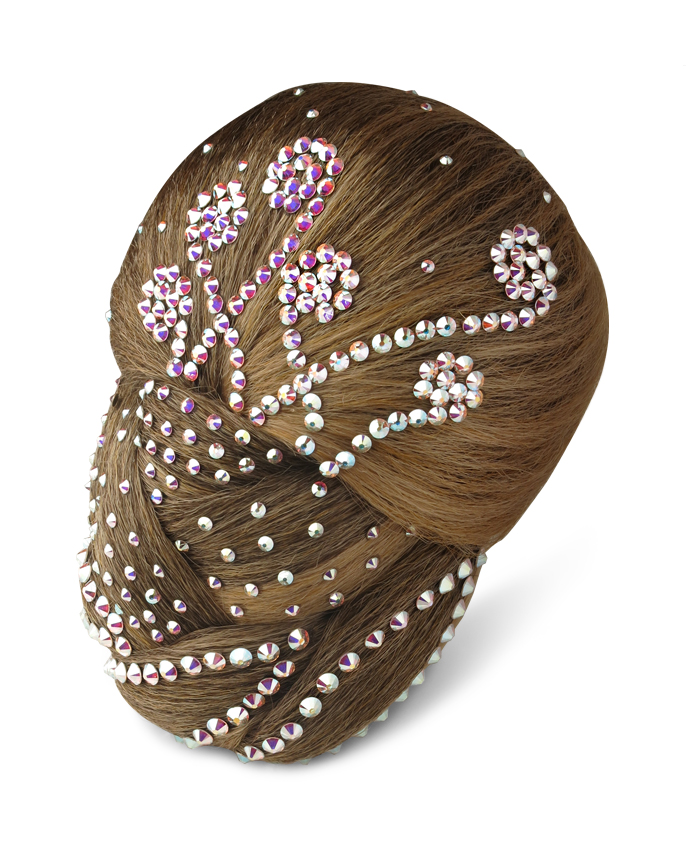Pherusa Crystal Braided Bun R607 | Rhinestone Jewelry