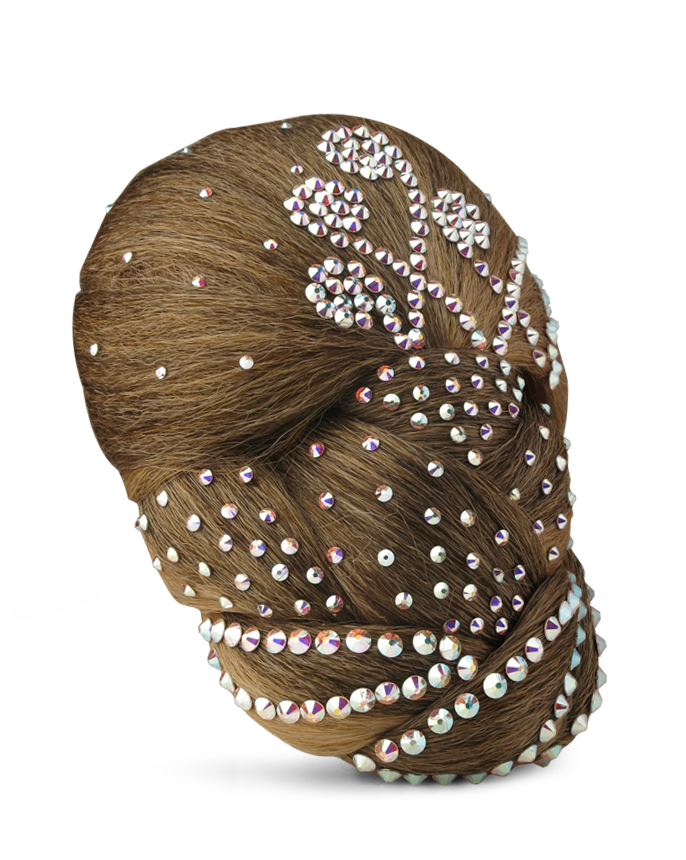 Pherusa Crystal Braided Bun R607 | Rhinestone Jewelry