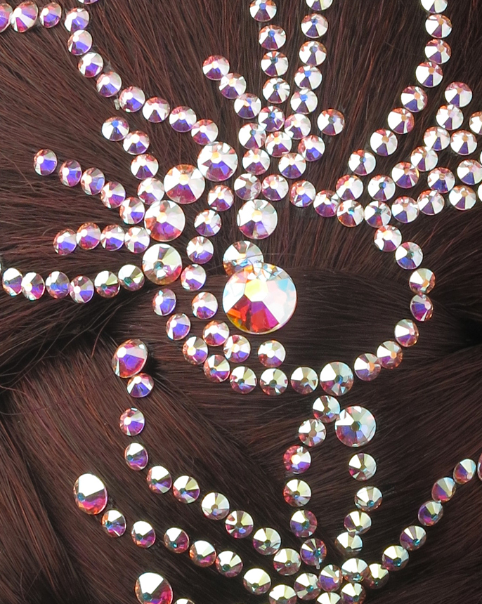 Pherusa Crystal Braided Bun R608 | Rhinestone Jewelry