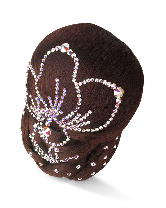 Pherusa Crystal Braided Bun R608 | Rhinestone Jewelry