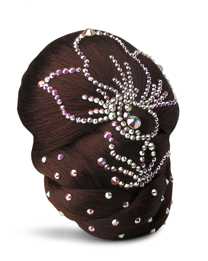 Pherusa Crystal Braided Bun R608 | Rhinestone Jewelry