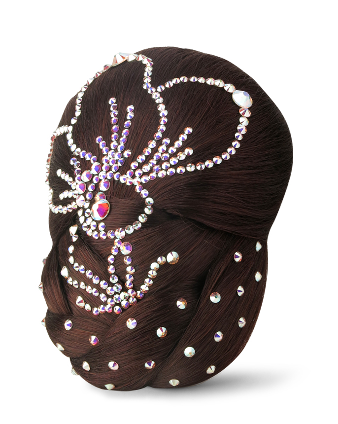 Pherusa Crystal Braided Bun R608 | Rhinestone Jewelry