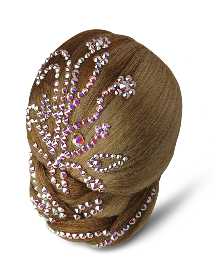 Pherusa Crystal Braided Bun R609 | Rhinestone Jewelry