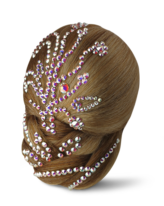 Pherusa Crystal Braided Bun R609 | Rhinestone Jewelry