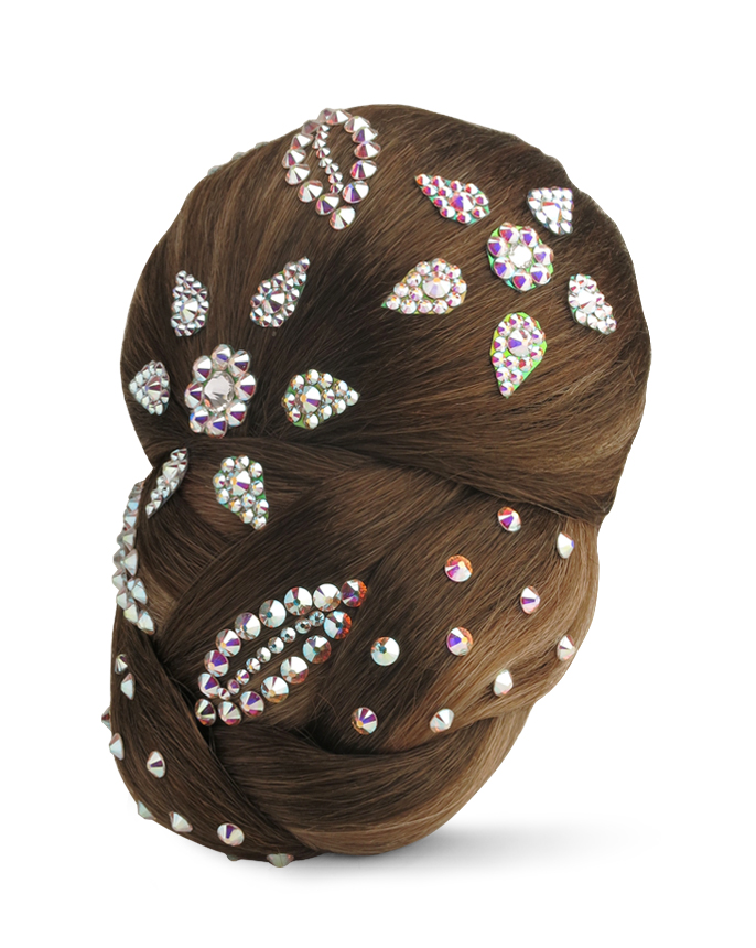 Pherusa Crystal Braided Bun R610 | Rhinestone Jewelry