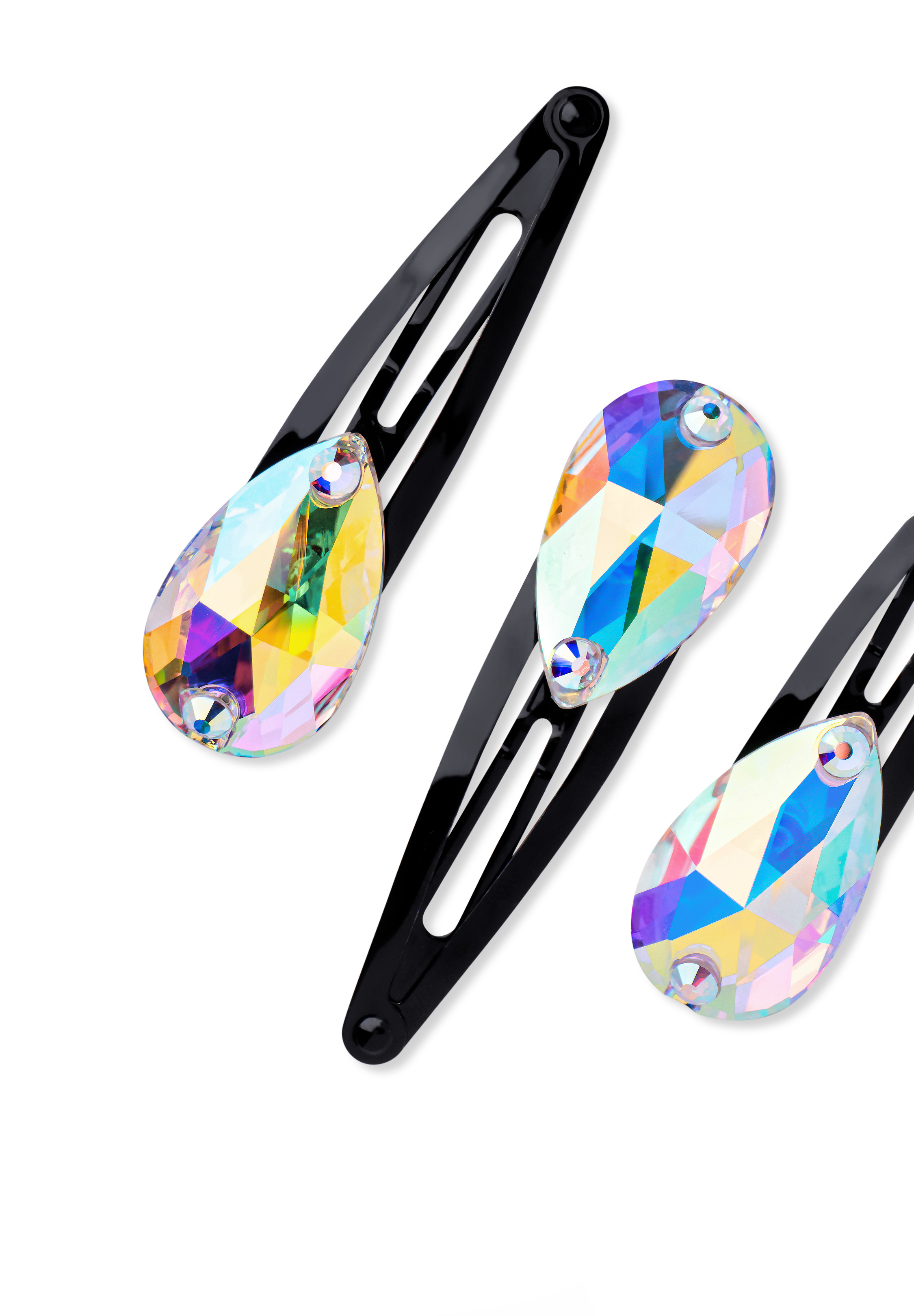 Teardrop Crystal Snap Clips WAP001 | Rhinestone Jewelry