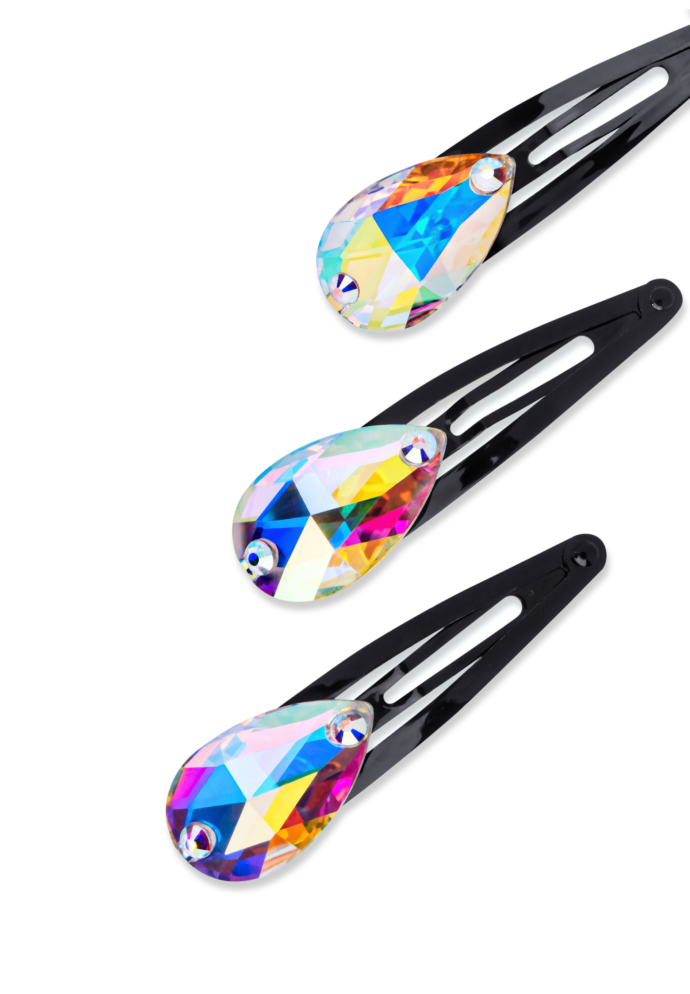 Teardrop Crystal Snap Clips WAP001 | Rhinestone Jewelry