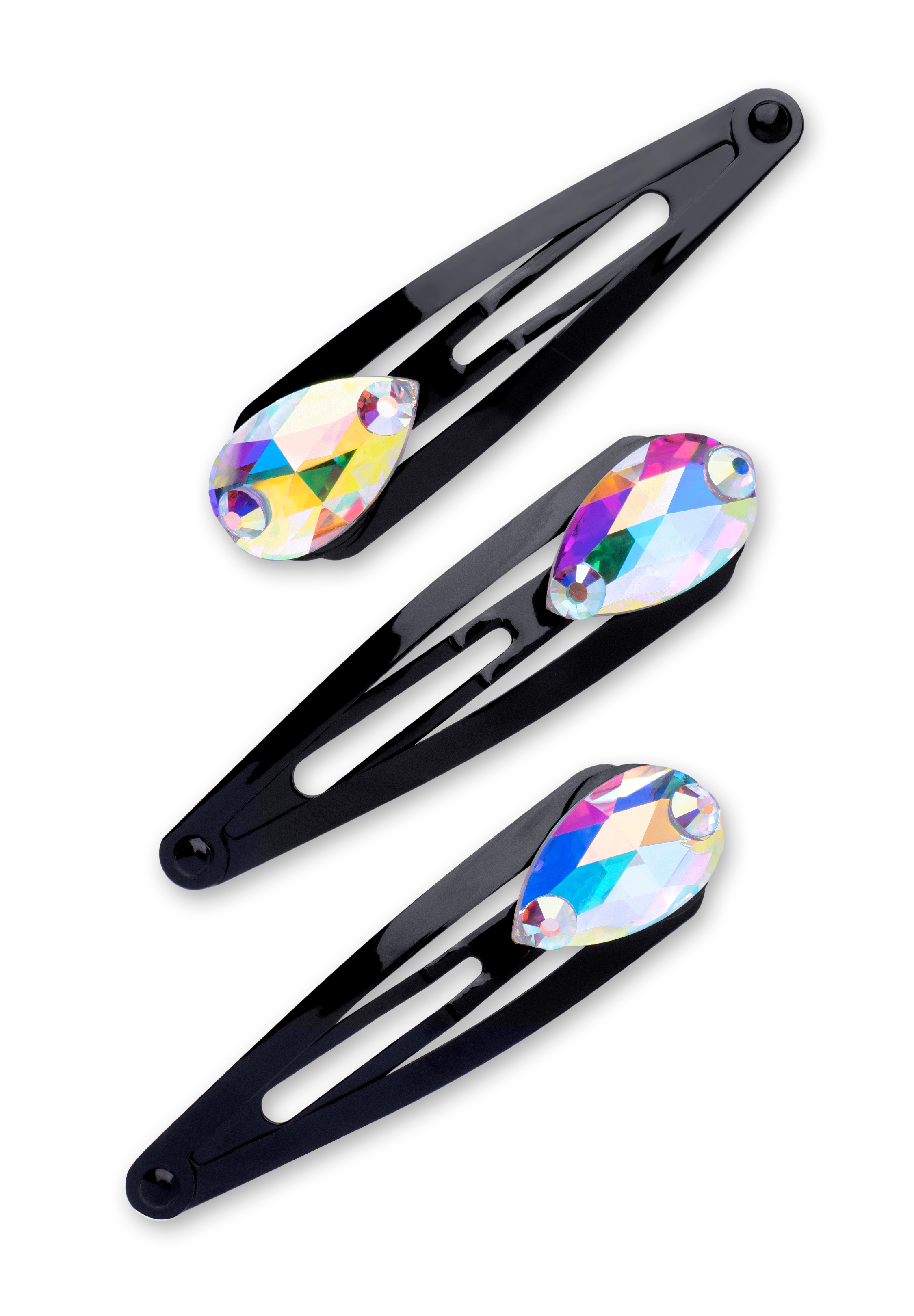 Teardrop Crystal Snap Clips WAP002 | Rhinestone Jewelry